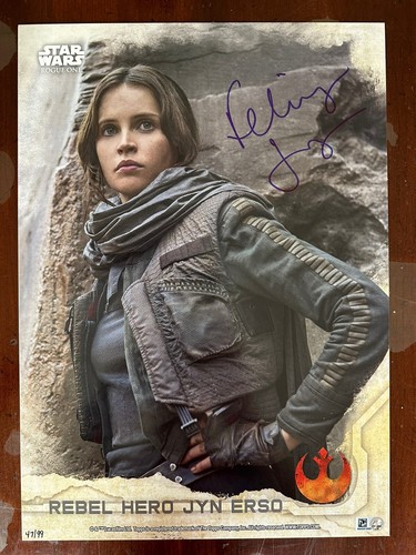 Felicity Jones Auto Signed 10x14 Jyn Erso Rogue One Card Replica /99 ...