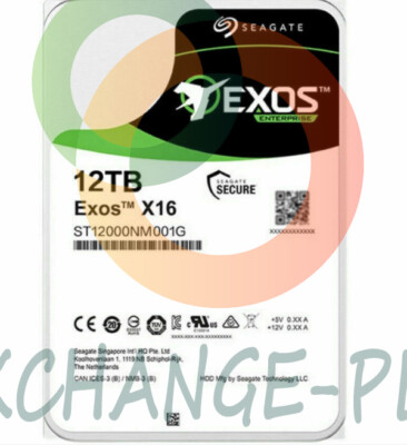 ST12000NM001G Seagate 12TB Exos X16 512E 3.5" SATA 6Gb/s Enterprise ...
