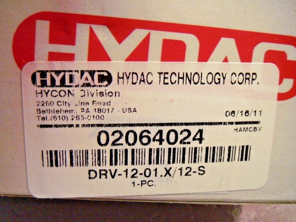 Flutec Hydac DRV-12-01.1/12 Hydraulic 1/2-16 ORB Flow Control Needle ...