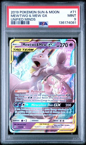 Pokemon Mewtwo & Mew GX 71/236 Tag Team Holo Ultra Rare Sm-Unified ...