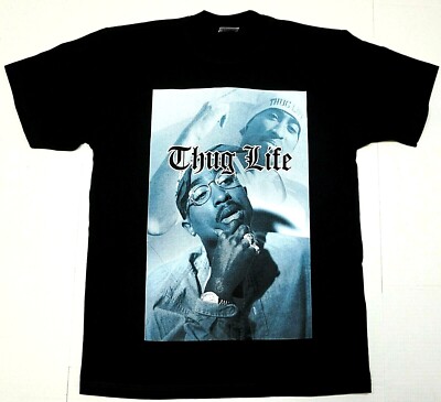 TUPAC SHAKUR T-shirt 2Pac Thug Life Hip Hop Rap Tee 100% Cotton Men's ...