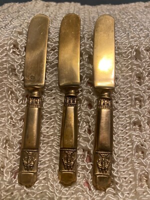 Set 3 Vintage Siam Bronze Erawan Elephant Pattern Flatware Butter ...