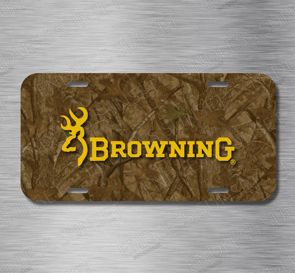 Camo Browning Hunter Hunting Deer Turkey Hunt Gun License Plate Front ...