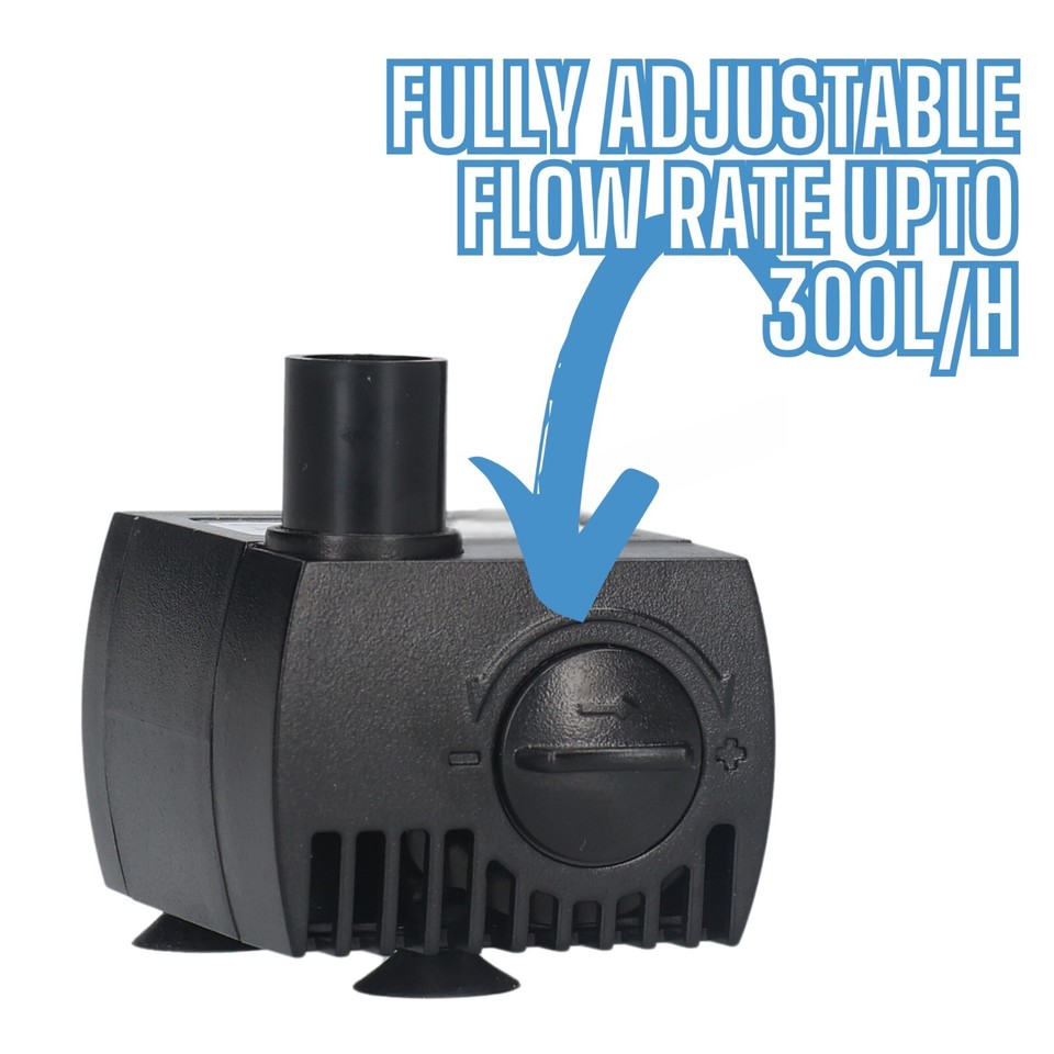 Submersible Water Pump Aquarium 300l/h Fish Tank Sump Pond Water ...