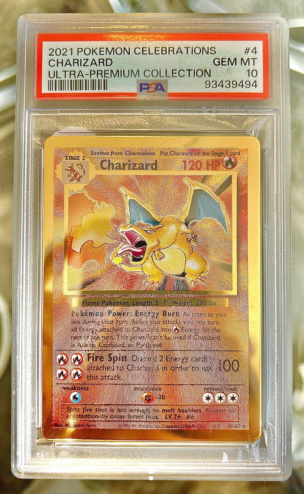 Gold Metal Charizard! Psa 10 Super Rare And Super Low Pop | eBay