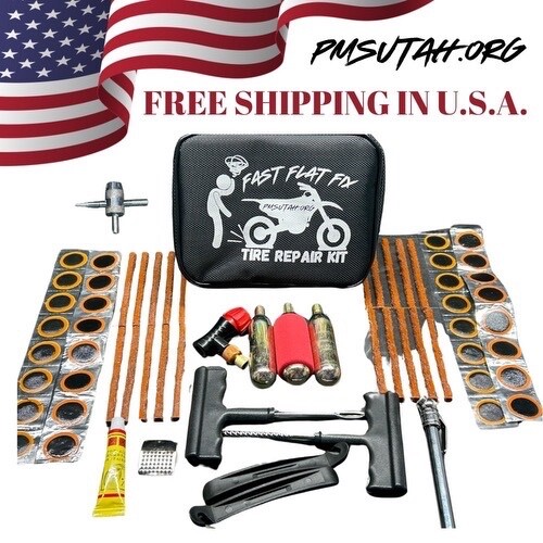 Emergency Trail ATV UTV Tire Repair Kit Tube Patch Plug CO2 Cartridge ...