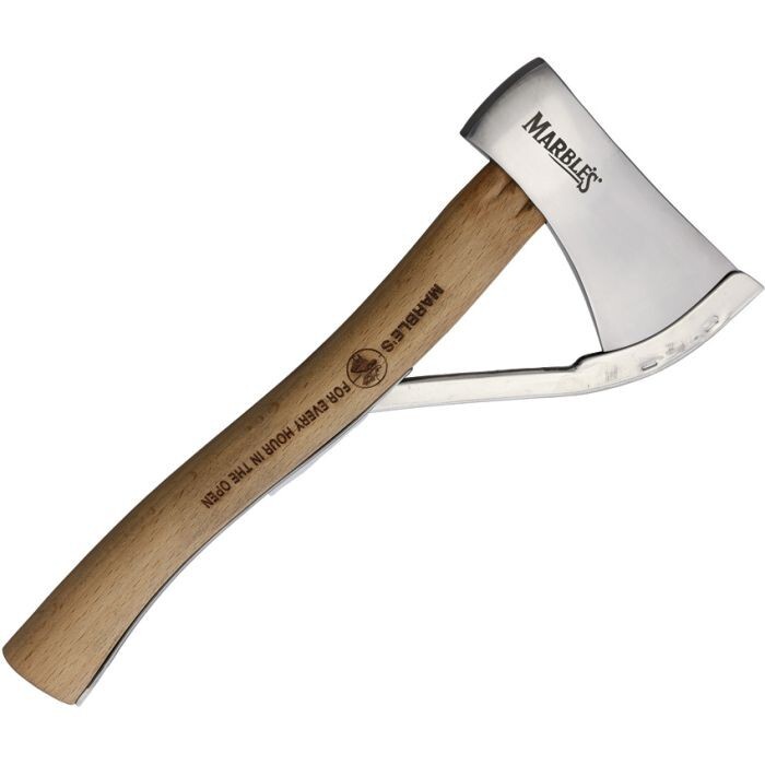 Marbles Safety Axe 4.5" Satin Finish Stainless Head 2.25" Edge Hickory ...