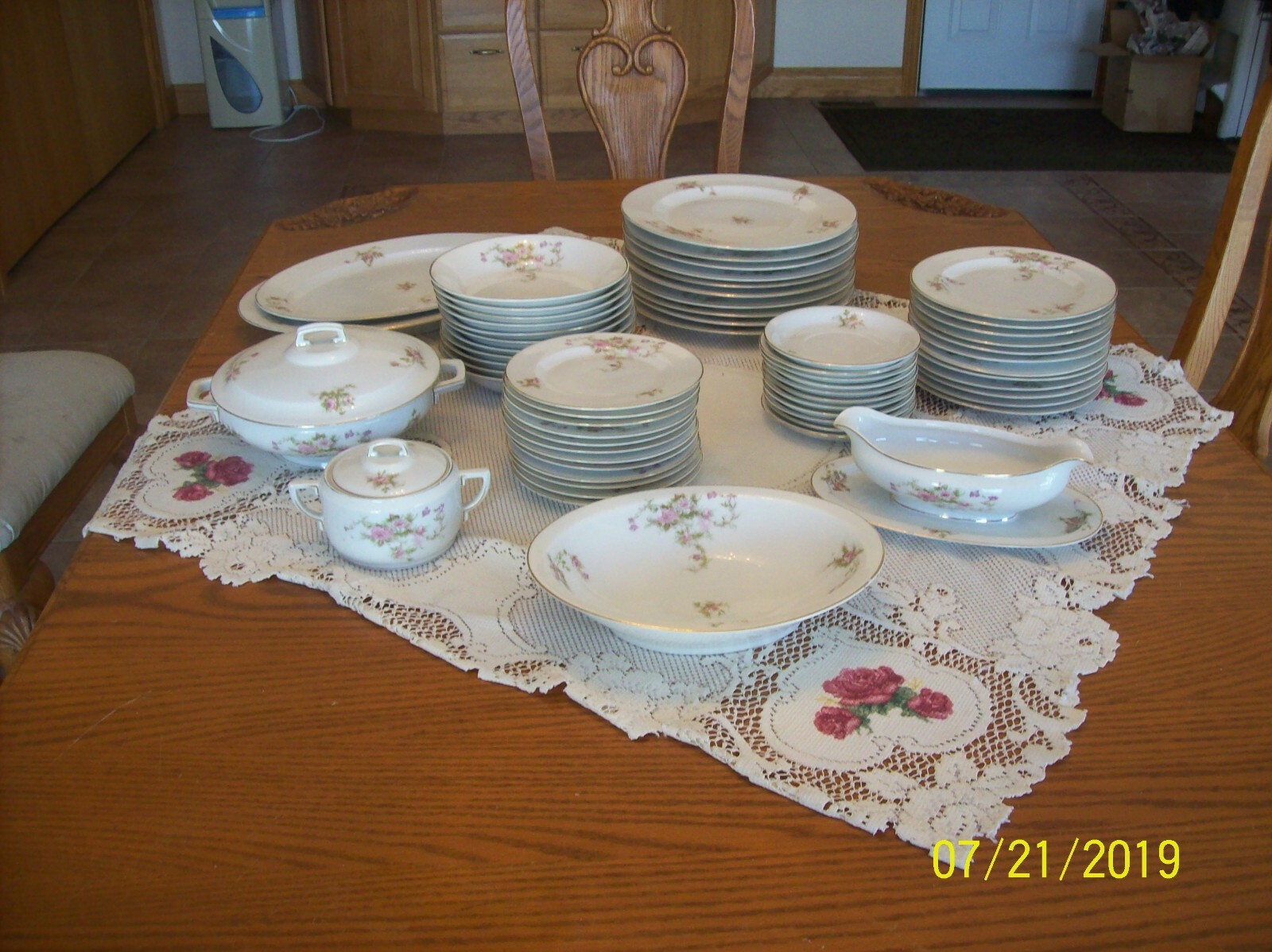 Hutschenreuther Selb Vtg Porcelain China Rose Pattern Dinnerware 54 ...