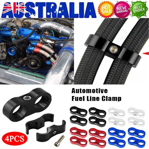 4PCS Aluminum Alloy Fuel Oil Line Hose End Separator Clamp AN 8AN 10AN ...