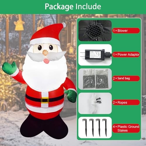 Mimi Funn 4FT Christmas Inflatable Santa Claus 4FT Inflatable Santa ...