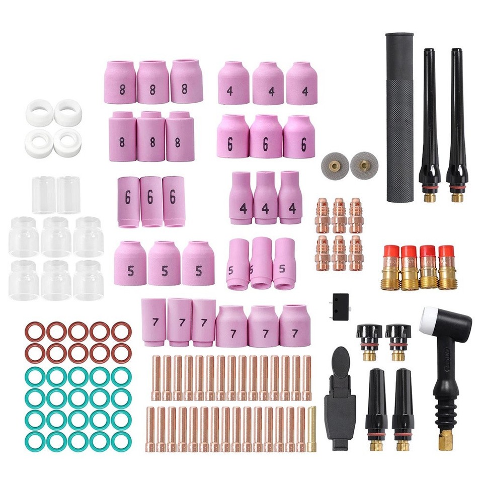Consumables TIG Torch Kit Gas Lens Compatible Copper Components Glass ...