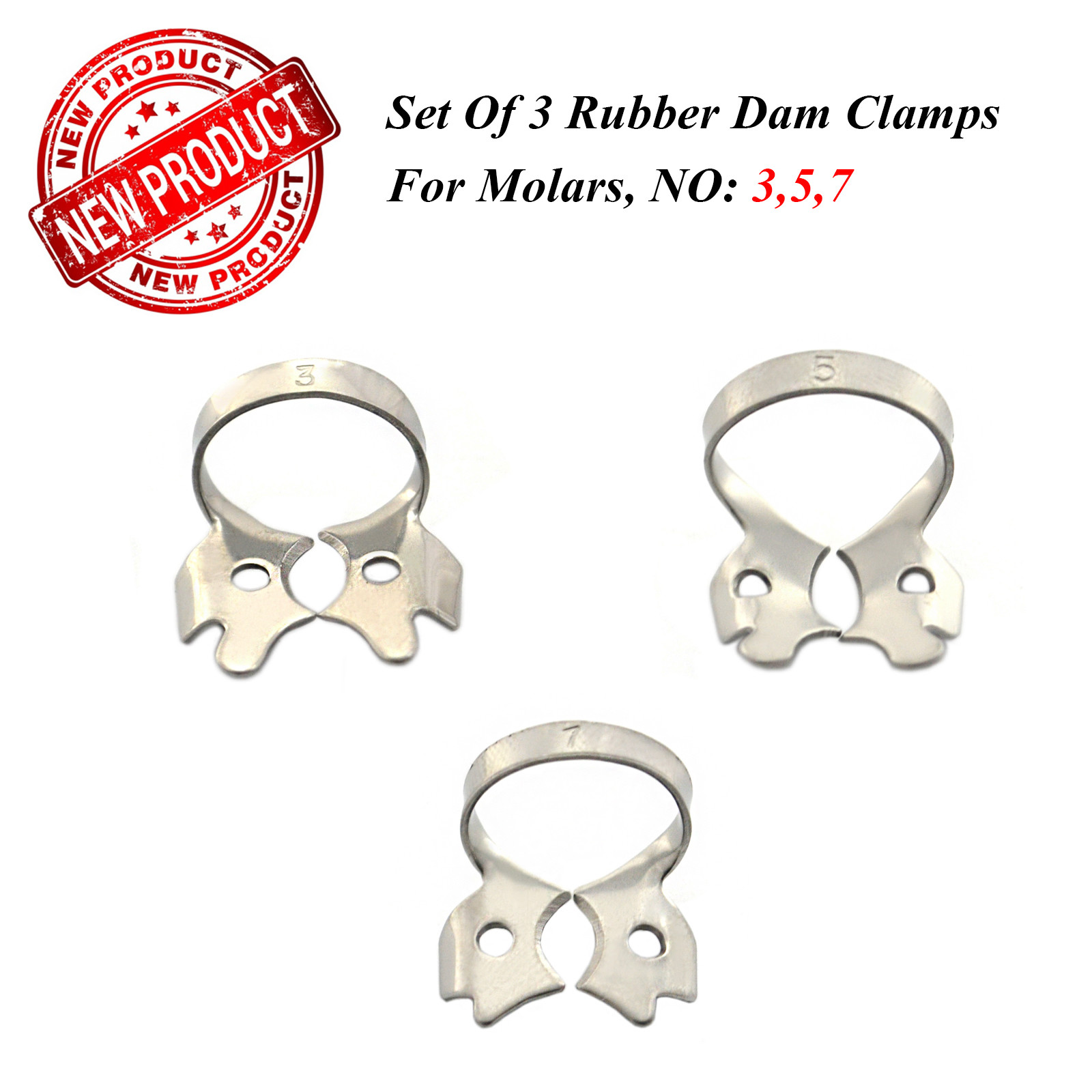 Professional Rubber Dam Clamps Light Ivory Brewer Stokes Forceps ...