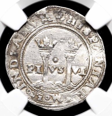 COLONIAL SPAIN, Mexico. Carlos & Joanna, 1542-1555, Silver Real, NGC AU ...
