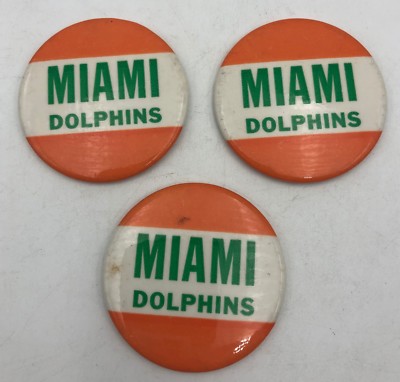 (3) Miami Dolphins NFL Football Vintage Original Pin Button Pinback Lot ...