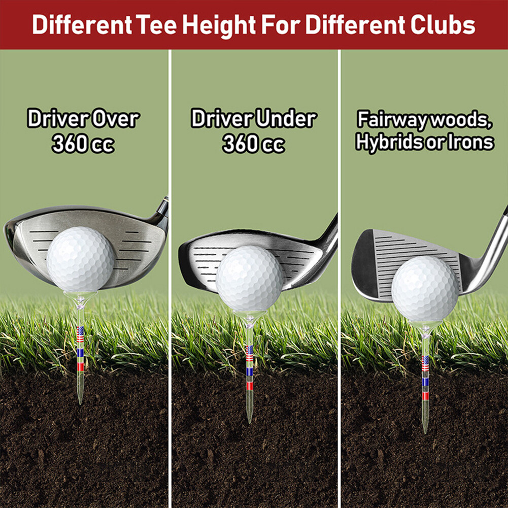 50Pcs Golf Tees Reusable Transparent Golf Ball Holder Anti-Slip Big Cup ...