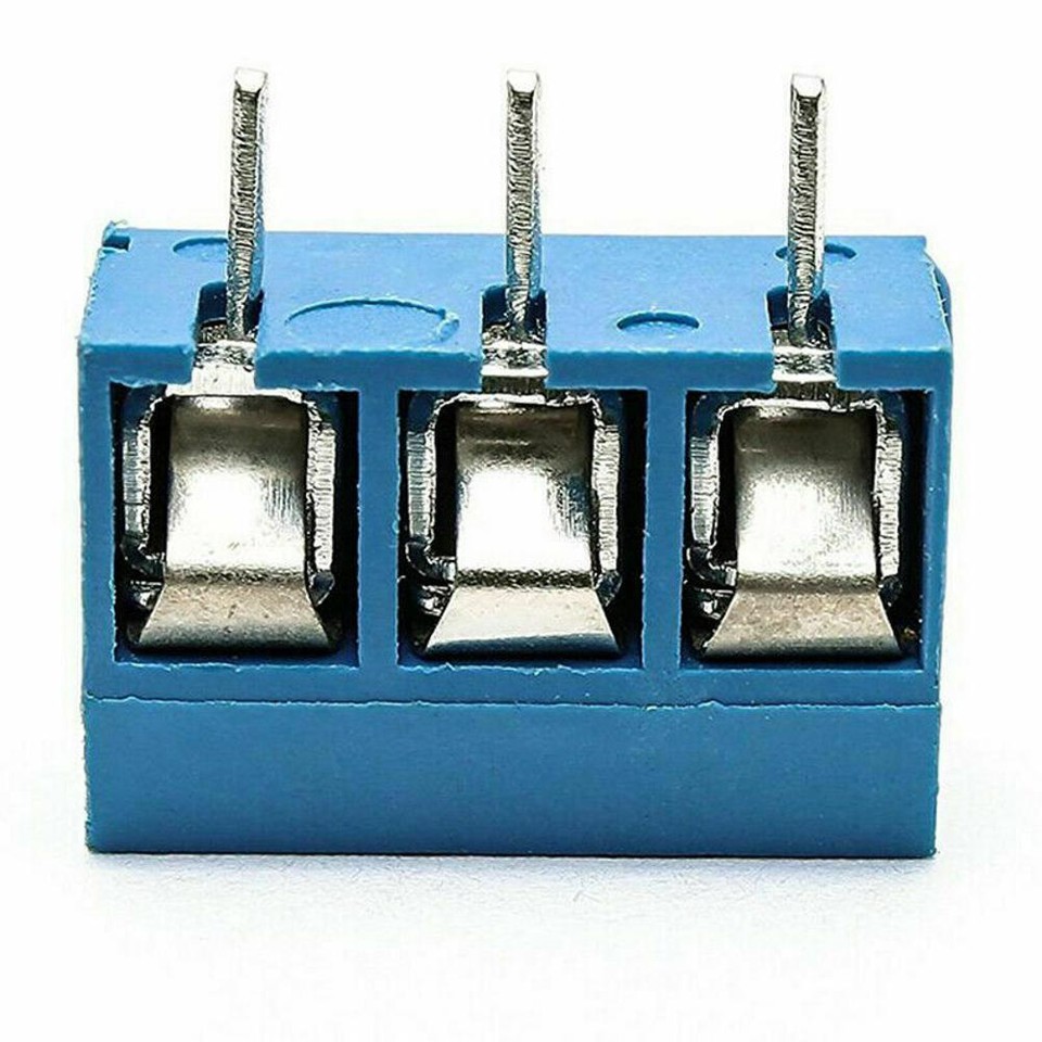 100 Pack Compact 3 Pin Plug-in PCB Screw Terminal Block Connector KF301 ...