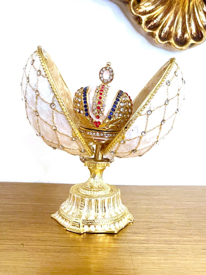 Royal Collection Faberge Eggs Imperial Royal Easter Egg Trinket 24k ...