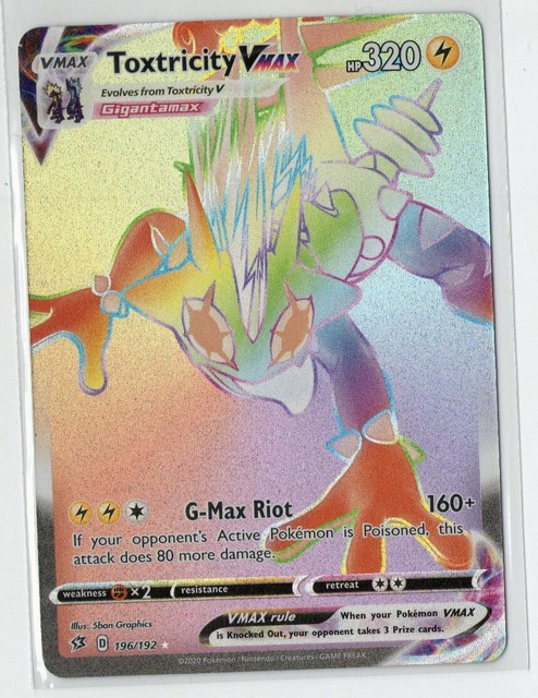 Pokémon TCG Toxtricity VMAX Rebel Clash 196/192 Holo Secret Rare for ...