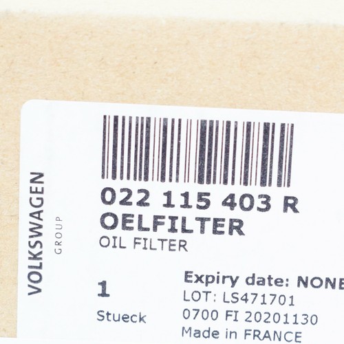 NEW AUDI A3 8P OIL FILTER WITH FLANGE 022115403R ORIGINAL 022-115-403-R ...