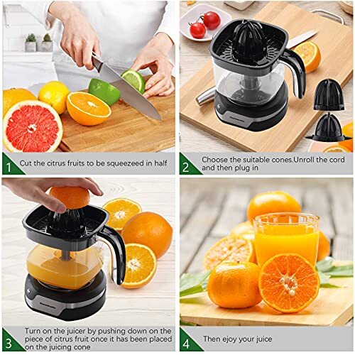 Electric Citrus Juicer Lemon Squeezer With Powerful Motor And Led ...
