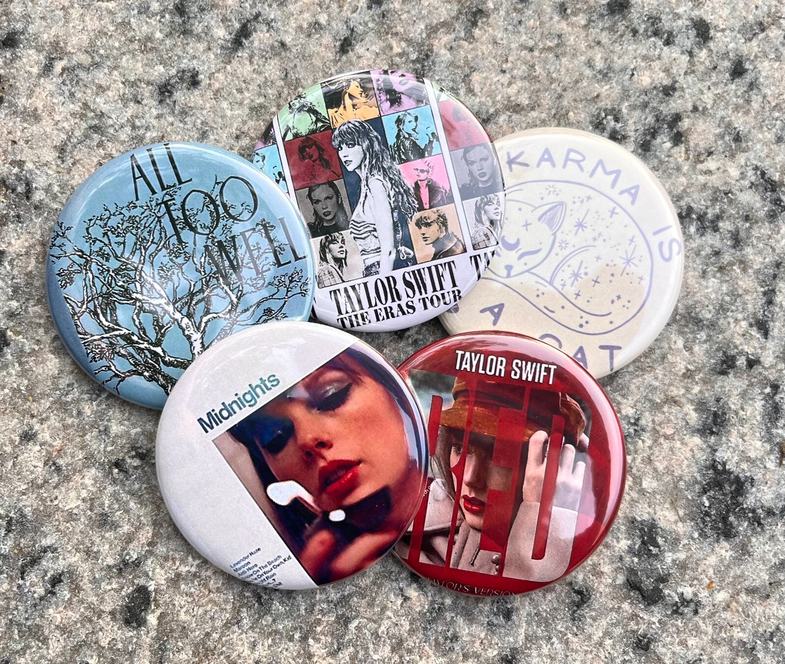 Taylor Swift The Eras Tour/(5) Metal Pinback Buttons SET/LARGE 2.25 ...
