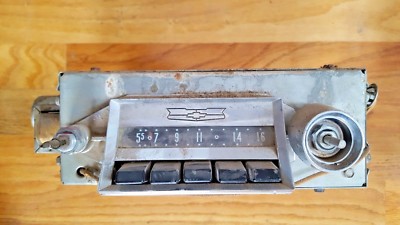 1957 CHEVY RADIO DELCO REMY PUSH BUTTON RADIO | eBay