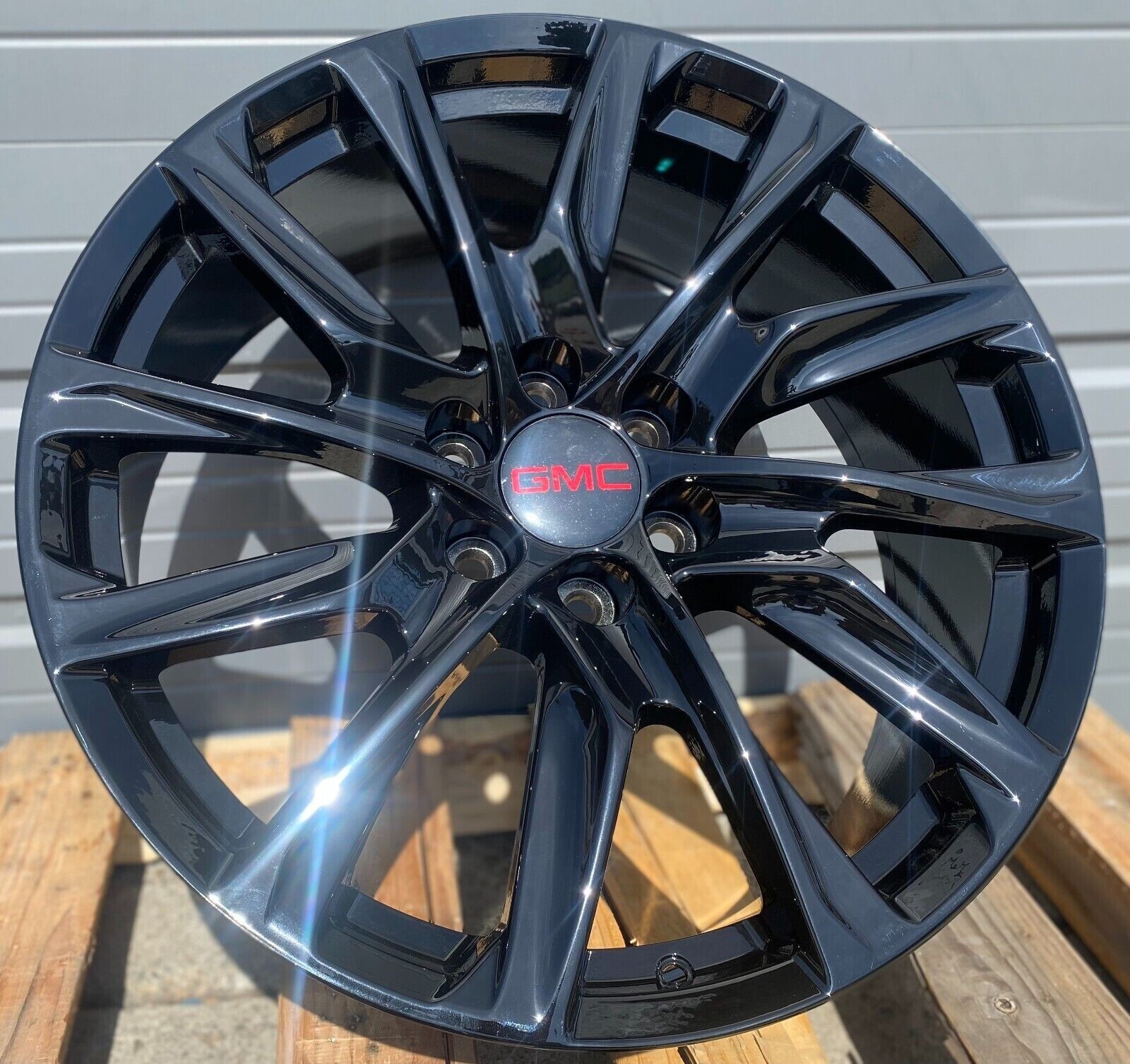 22" Truck Wheels 22x9 +20 6x139.7 78.1 Gloss Black Fit GMC Yukon ...