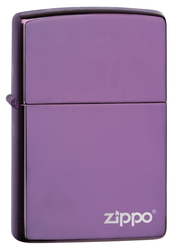 Zippo Classic High Polish Purple Zippo Logo Windproof Pocket Lighter ...