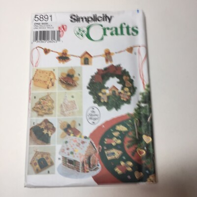 Simplicity 5891 No Sew Tree Topper Ornaments Tree Skirt Wreath Swag ...