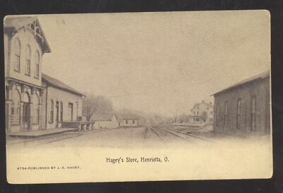 HENRIETTA OHIO HAGEY'S STORE DOWNTOWN STREET SCENE VINTAGE POSTCARD | eBay