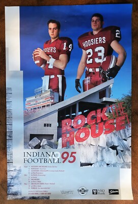 VINTAGE 1995 Indiana University Hoosiers Football Schedule Poster *HUGE ...