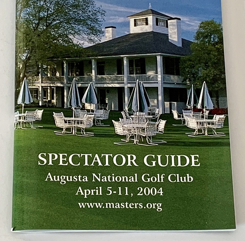2004 Masters Spectators Guide Augusta National golf Phil Mickelson pga ...
