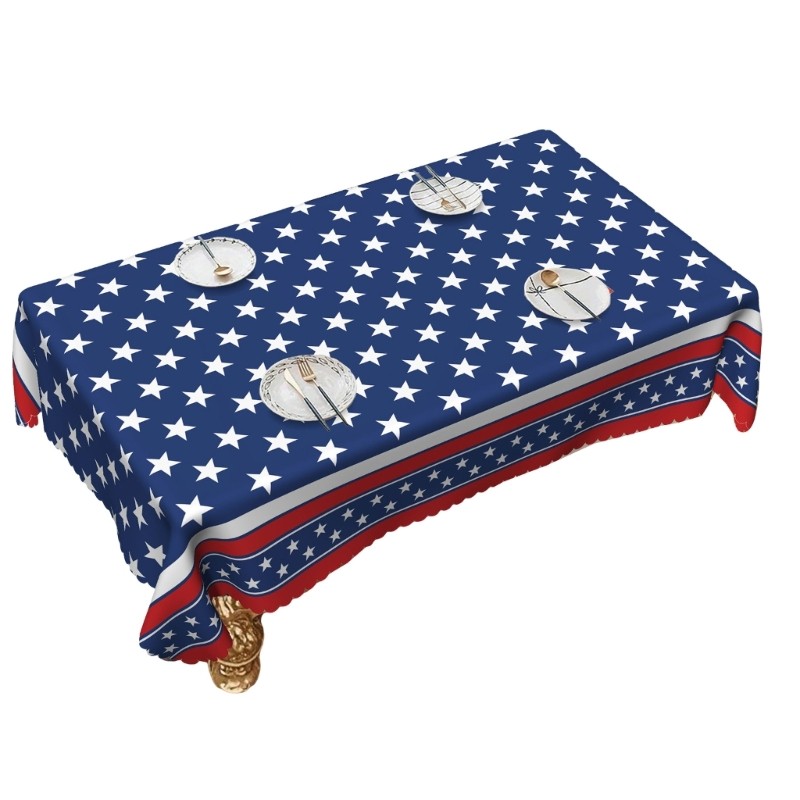 Red White Blue Dining Tablecloth Table Cover For Outdoor Dining ...