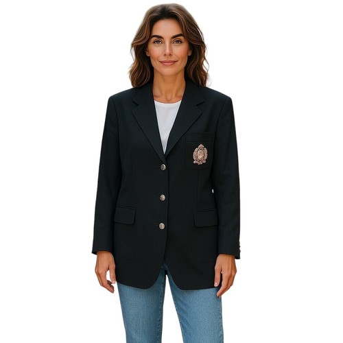 Lauren Ralph Lauren Blazer 14 Womens Black Basic Jacket Lined Button ...