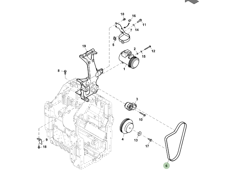 Genuine John Deere Tractor V-Belt R551297 2904 2704 3204 8320R 8295R ...