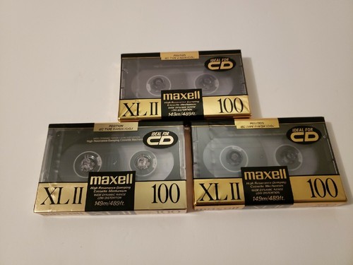 VTG 90s Maxell XLII 100 Type II High Bias 3 Cassette Tape Lot Japan ...