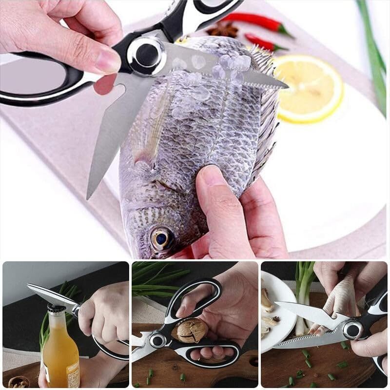 Stainless Steel Kitchen Shears Heavy Duty Scissors for Meat Fish ...