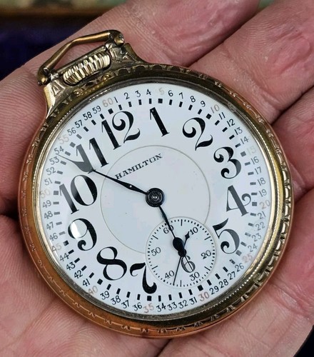 Hamilton 992 Bar Over Crown GF RR Pocket Watch 16s 21j Montgomery Dial ...