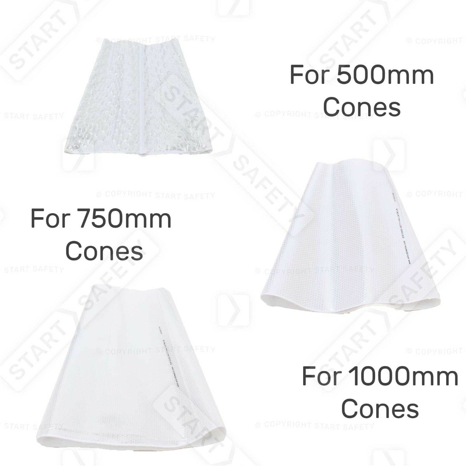 Reflective Traffic Cone Sleeves | 5 Pack | For 500mm, 750mm & 1m Cones ...