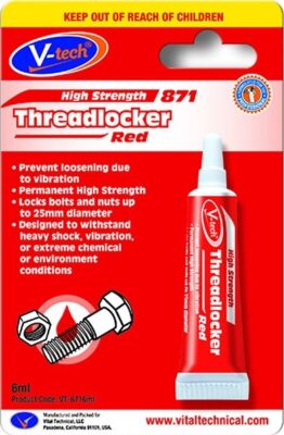 Heavy Duty Red Thread Lock Locker High Strength 6ml - New UK Stock ...