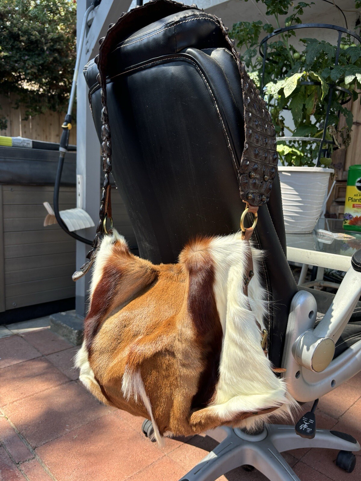 Springbok Fur , Crocodile Tail Tote Shoulder Bag, Hand Make. | eBay