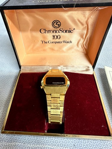 Chronosonic 100 The Computer Watch Red Led Wristwatch With Box Orig ...