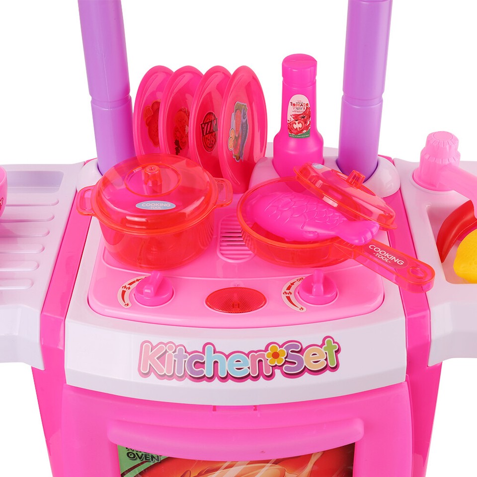 Kitchen Toy Set With Light Sound Stove Oven Cooking Role Play Kits ...