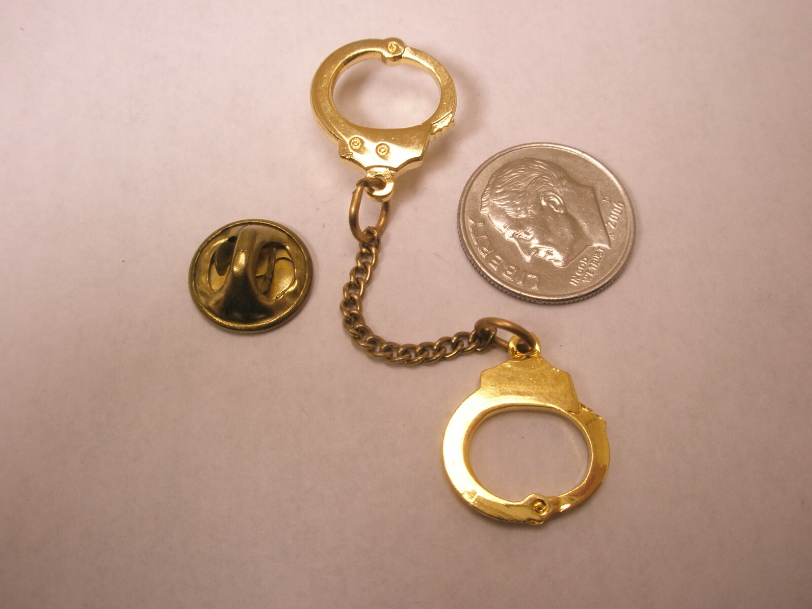 Manacles Shackles Hand Cuffs Vintage Tie Tack/Lapel P… - Gem