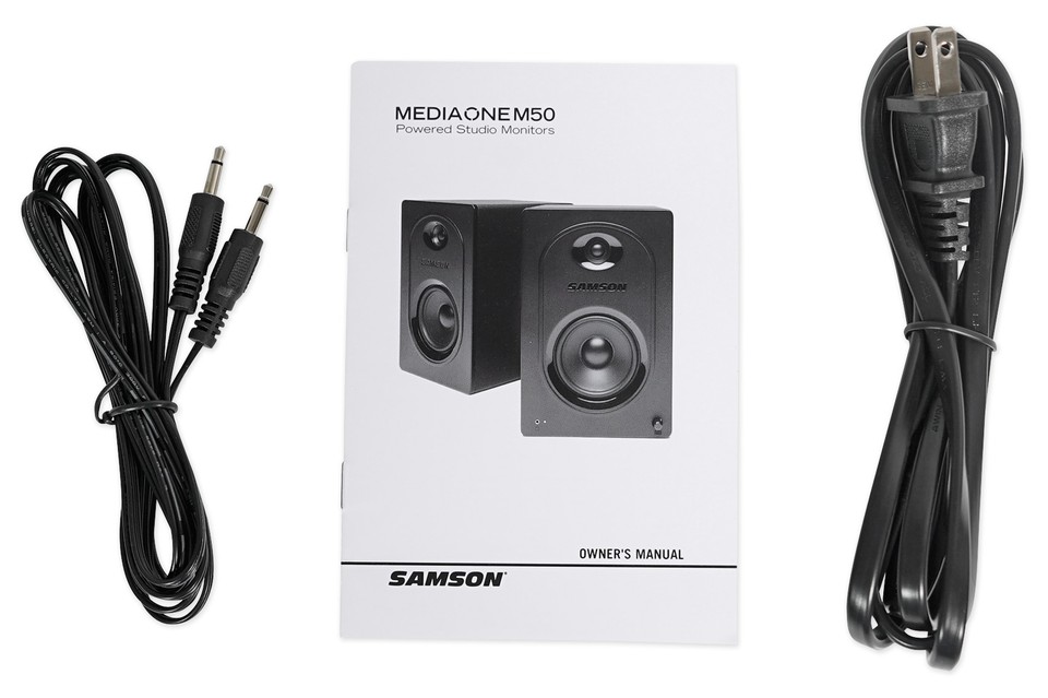 Pair Samson M50 5" Powered Studio/Computer/Podcast Reference Monitors ...