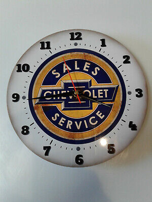BAKED ENAMEL FINISH CHEVROLET WALL CLOCK | eBay