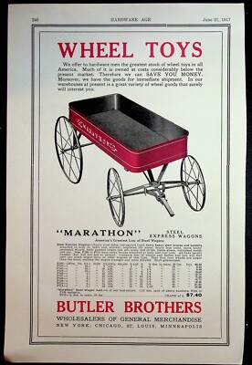 Butler Brothers Wheel Toys 1917 Ad Marathon Steel Express Wagon ...