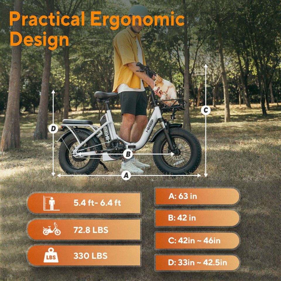 Hikeep Electric Folding Bike 500W 48V/13Ah 20 MPH Commuter City ...