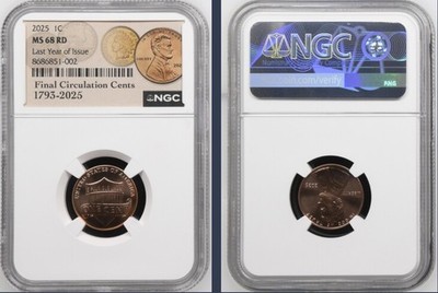2 Coin Set 2025 P & D Lincoln Cent 1C Penny NGC MS68 RD Final ...