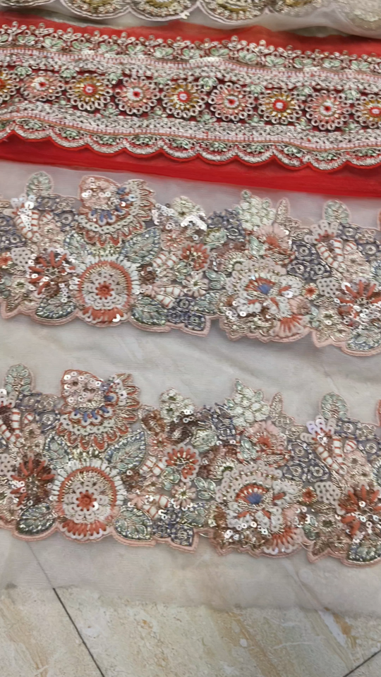 Designer Trims Embroidery Laces Lot | Indian Saree Colorful Borders For ...